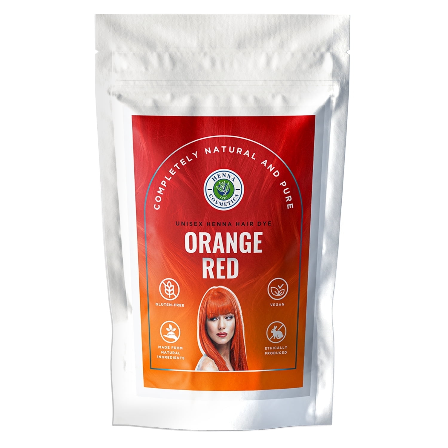 Orange Red | 100% Natural Hair Dye Kit | Vibrant Colors with Pure Henna ...