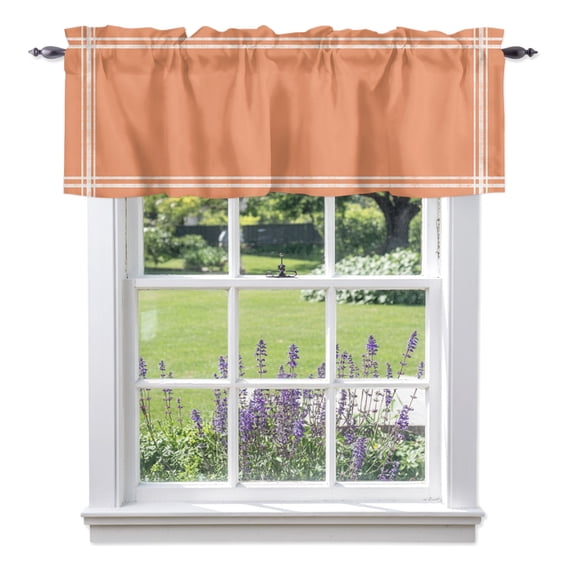 Orange Red Valances for Windows, Rod Pocket Short Window Valance ...