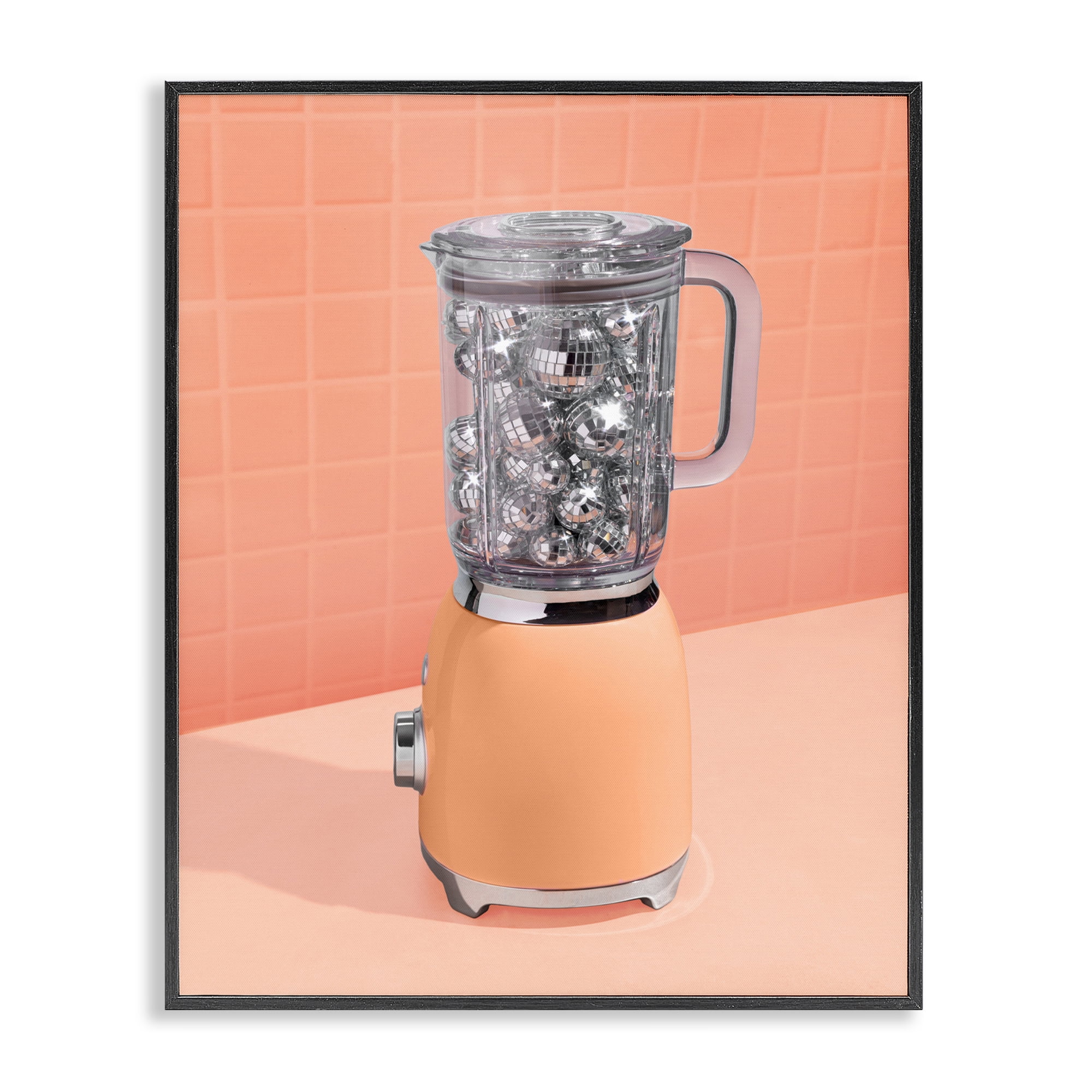 Orange Retro Disco Blender Black Framed Giclee Art, design by LISH ...