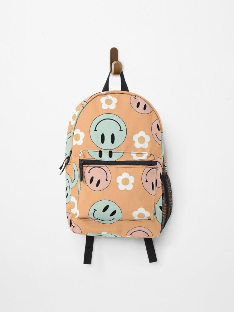 Orange Retro Smiley Face Backpack - Walmart.com