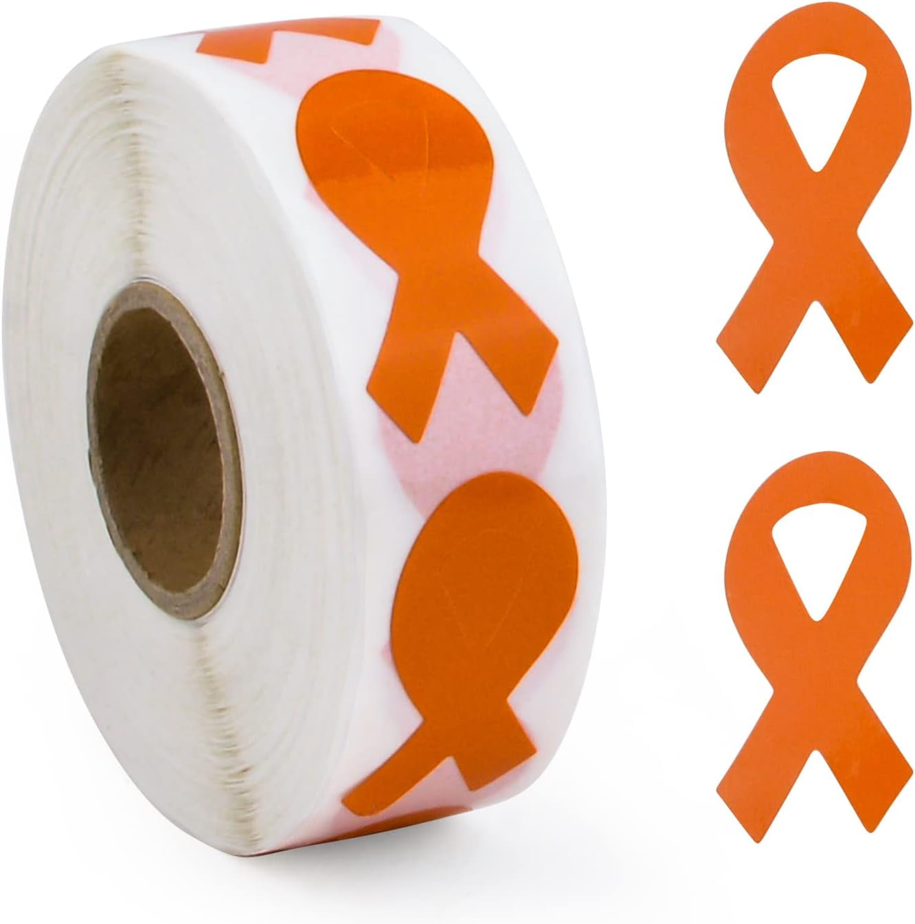 Orange Ribbon Sticker, 500 Pcs Orange Ribbon Awareness Stickers Labels ...