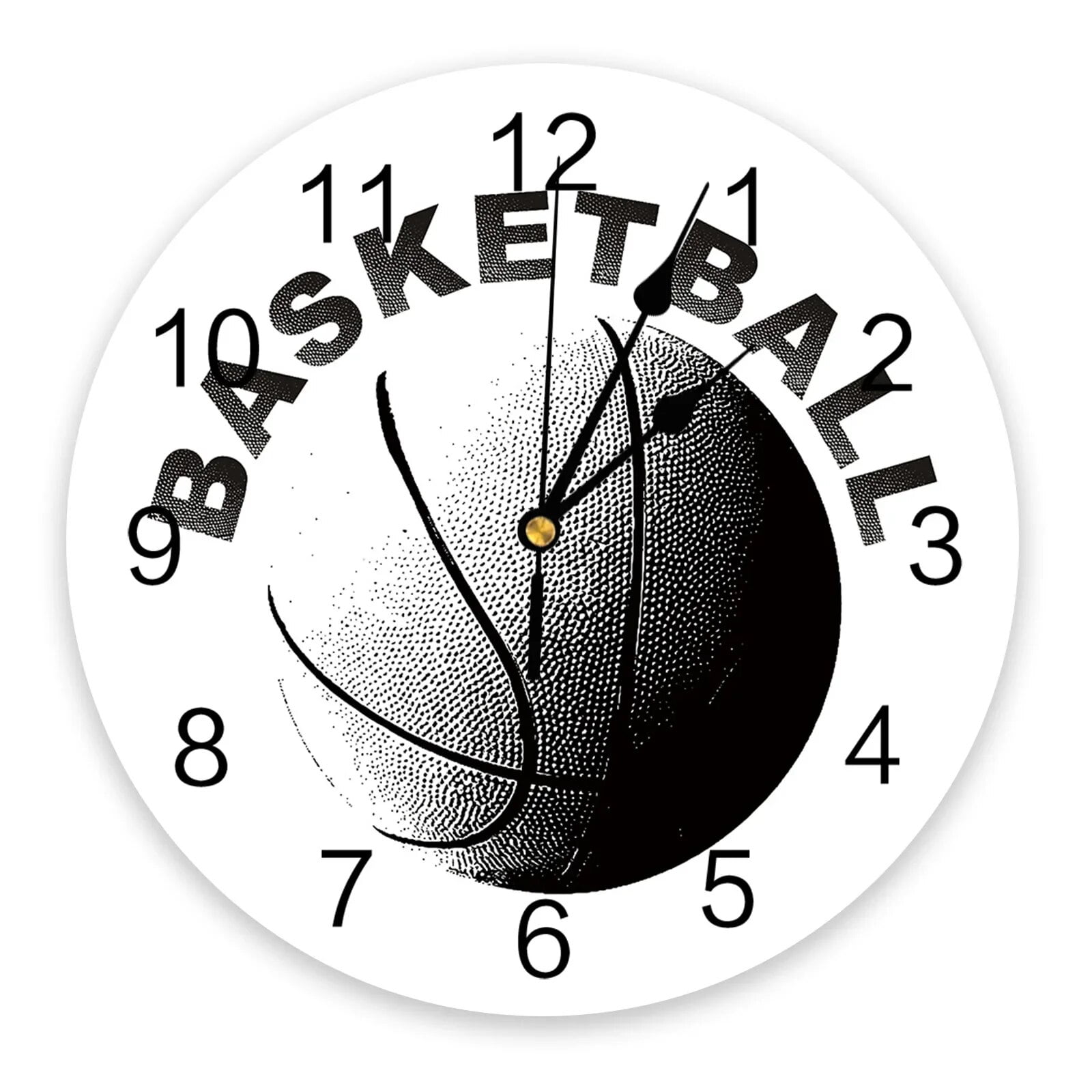 Orange Round Basketball Graffiti Sport Wall Clocks Silent Home Cafe ...