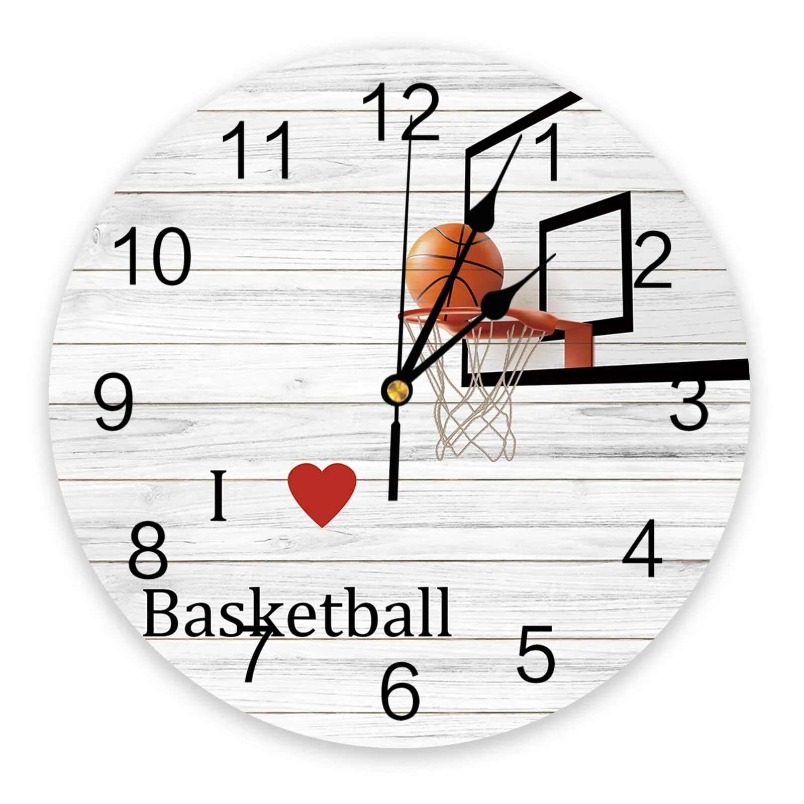 Orange Round Basketball Graffiti Sport Wall Clocks Silent Home Cafe ...