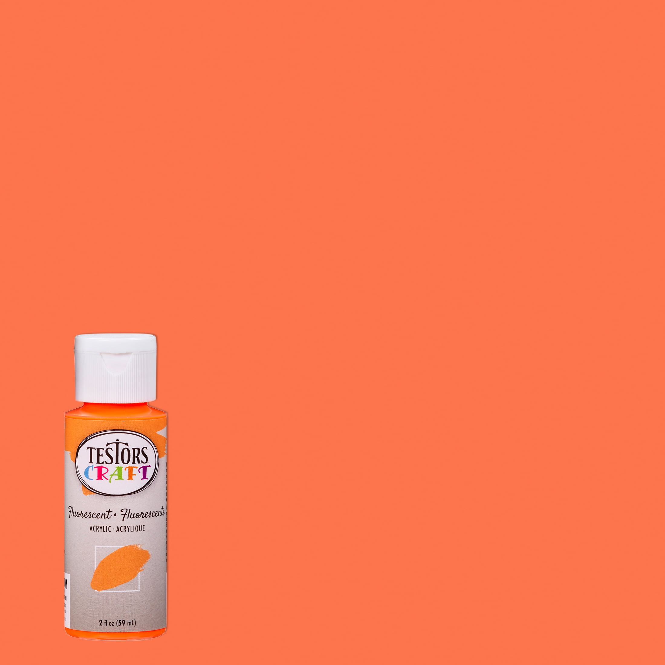 6 Pack, Orange, Rust-Oleum Testors Craft Fluorescent Acrylic Paint ...