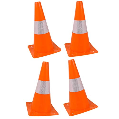 Orange Safety Cones - Hazard Cones (4Pc) 12" Hardware Plastic Safety ...