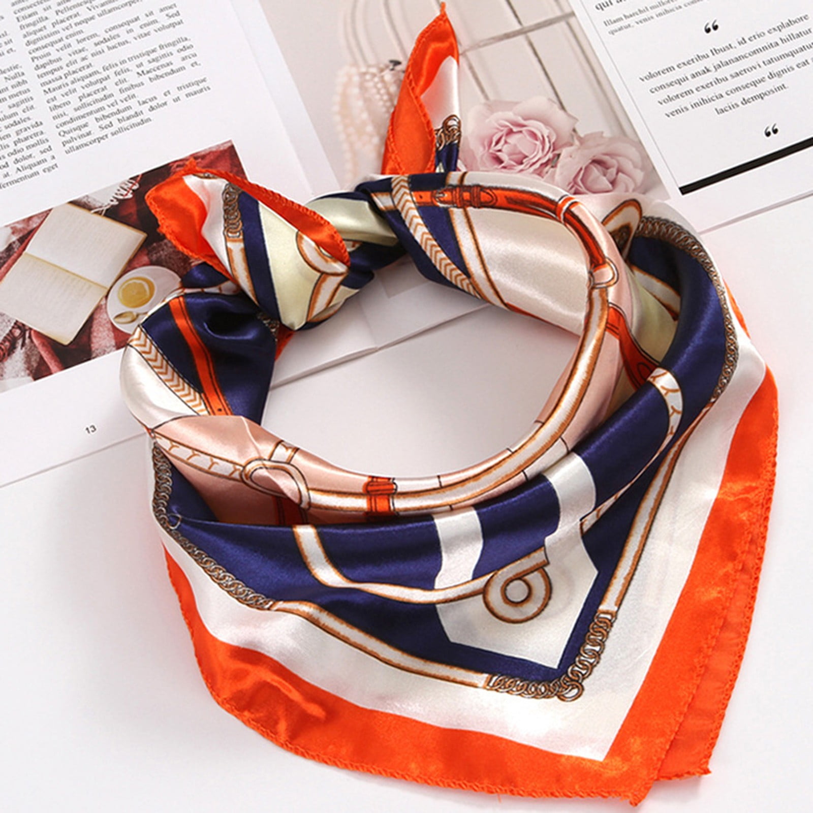 Orange Scarf Women Scarf Multi-Purpose Bandana Gift Sets– Headband ...