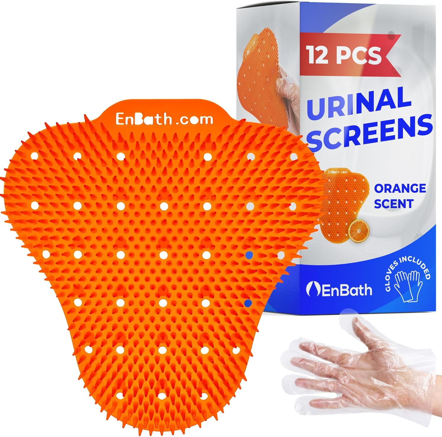 Orange Scented Urinal Splash Guard (12-Pack) Anti Splash Urinal Screen ...