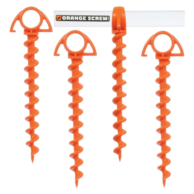 Orange Screw: The Ultimate Ground Anchor | Small 4 Pack | Made in The ...