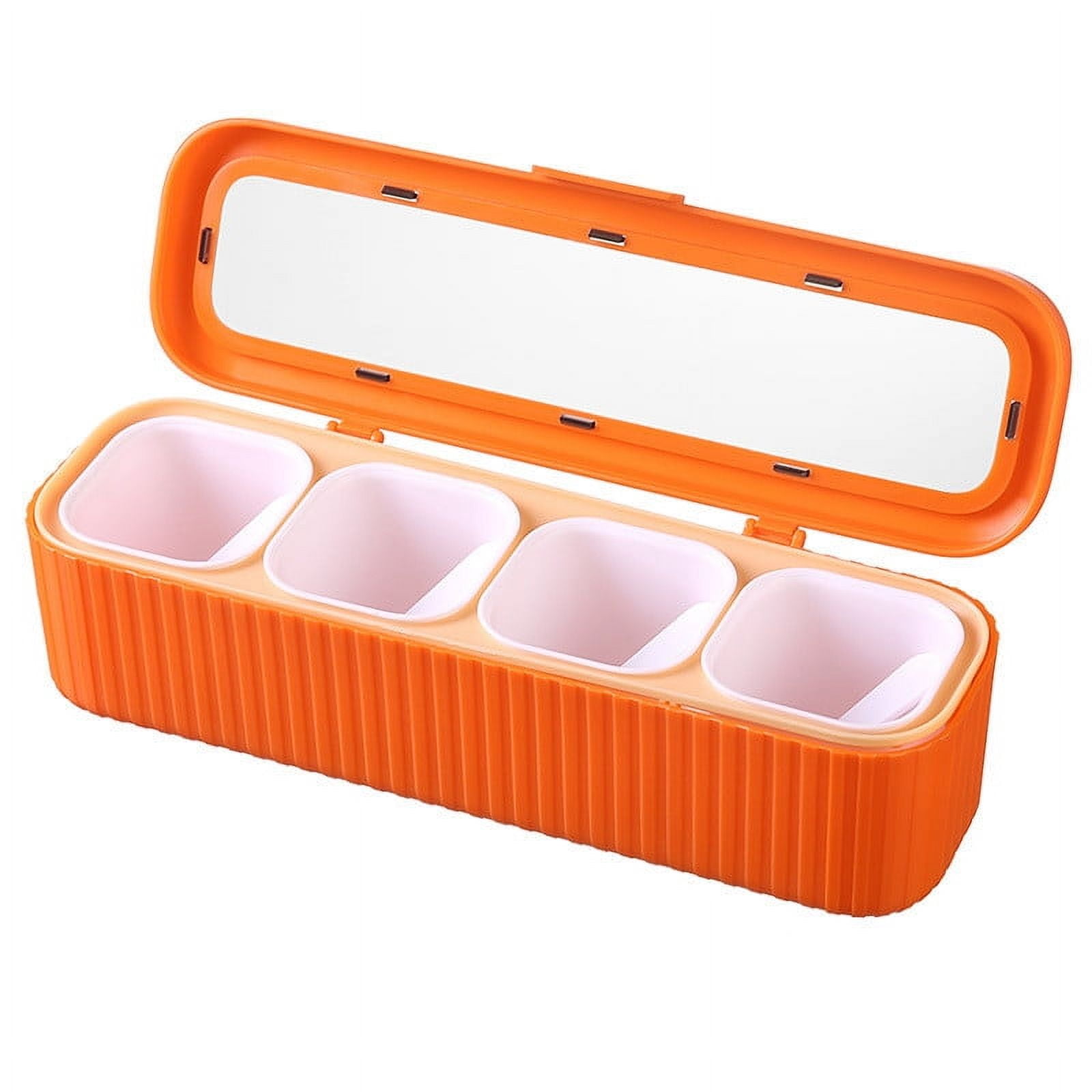 Orange Seasoning Box Set With Multiple Grids For Dry Spices And Herbs ...