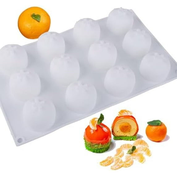 Orange Silicone Mold for Baking Mousse Cake, Candy, Chocolate, French ...
