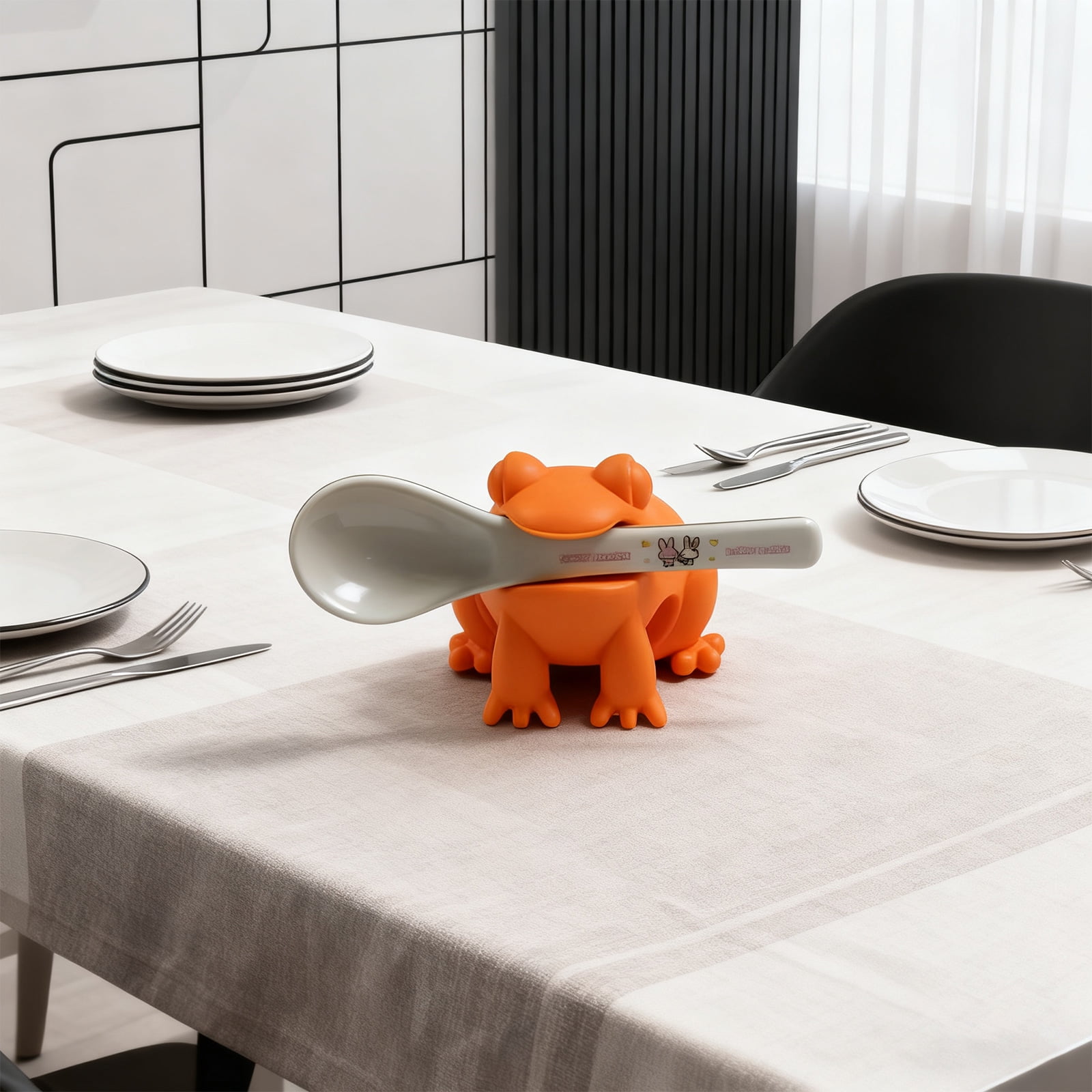 Orange Silicone Stove Spoon Holder, Cute Frog Steam Releaser Kitchen ...