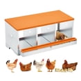 Orange Single-Tier Metal Chicken Nesting Box 3 Compartment Ventilated ...