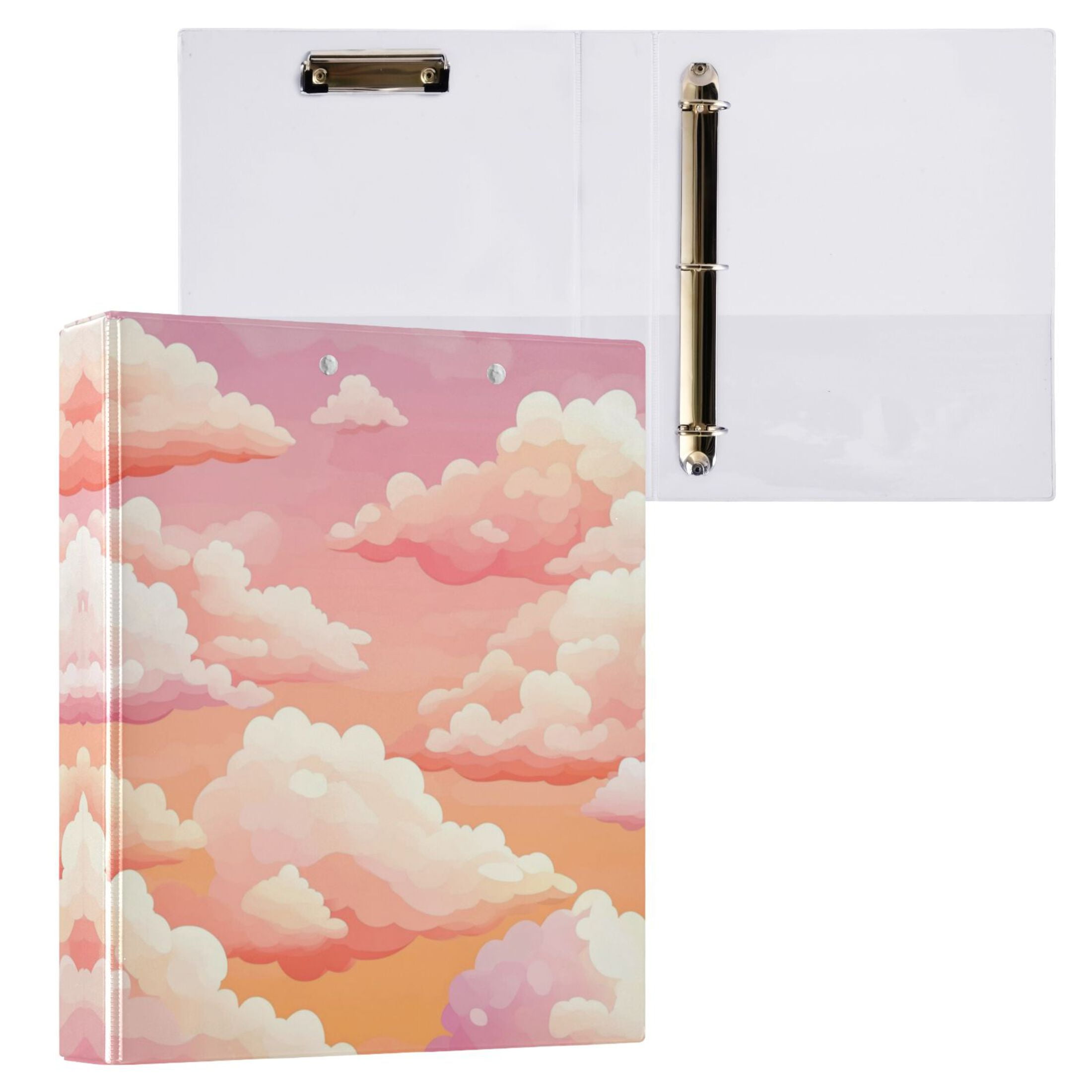 Orange Sky with Clouds 3 Ring Hardcover Binders 1.5in Round Rings for ...