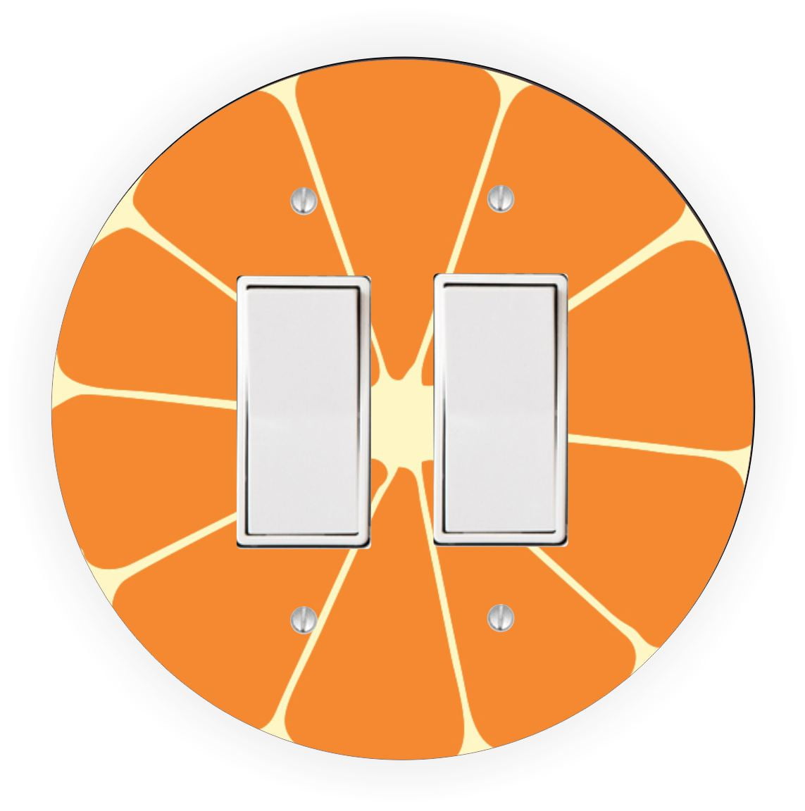 Orange Slice Design - Round Light Switch Plate Cover - Double Rocker ...