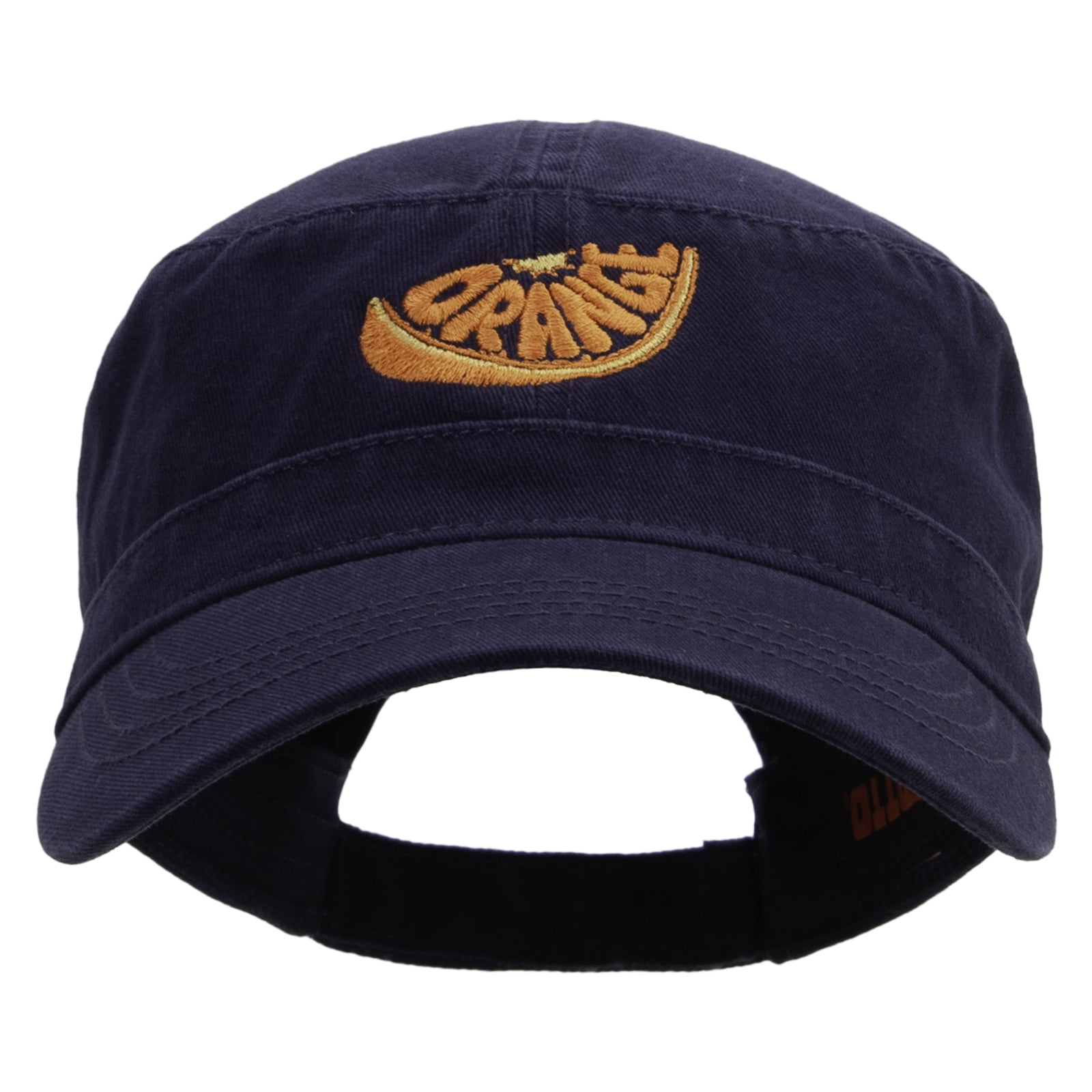 Orange Slice Embroidered Big Size Adjustable Ripstop Army Cap - Navy ...