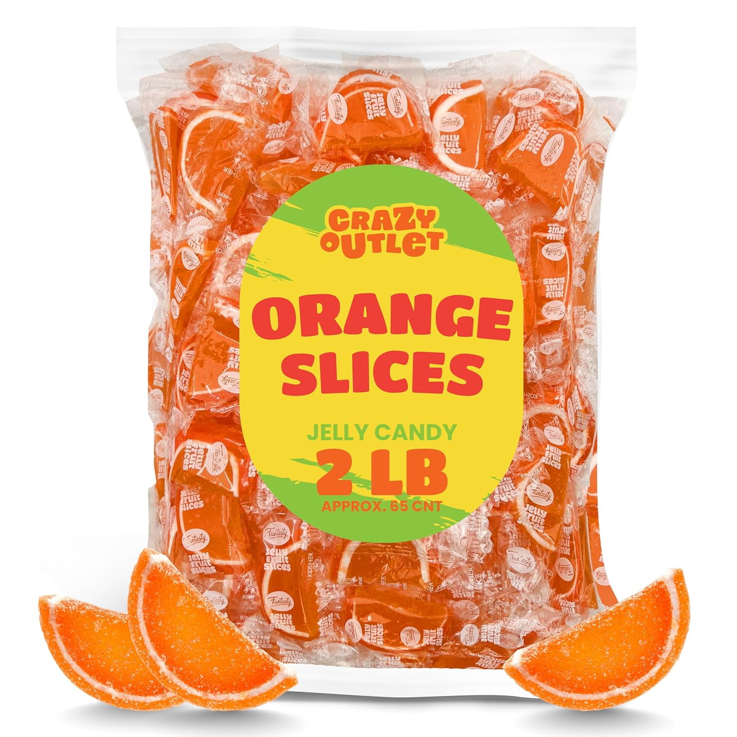 Orange Slices Jelly Candy Individually Wrapped Bulk Pack 2 Pounds ...