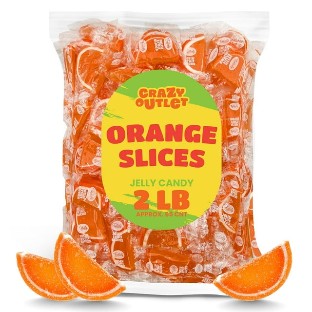 Orange Slices Jelly Candy Individually Wrapped Bulk Pack 2 Pounds ...