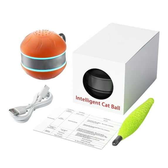 Orange Smart Dog Ball, Interactive Motion Activated Rolling Toy for ...