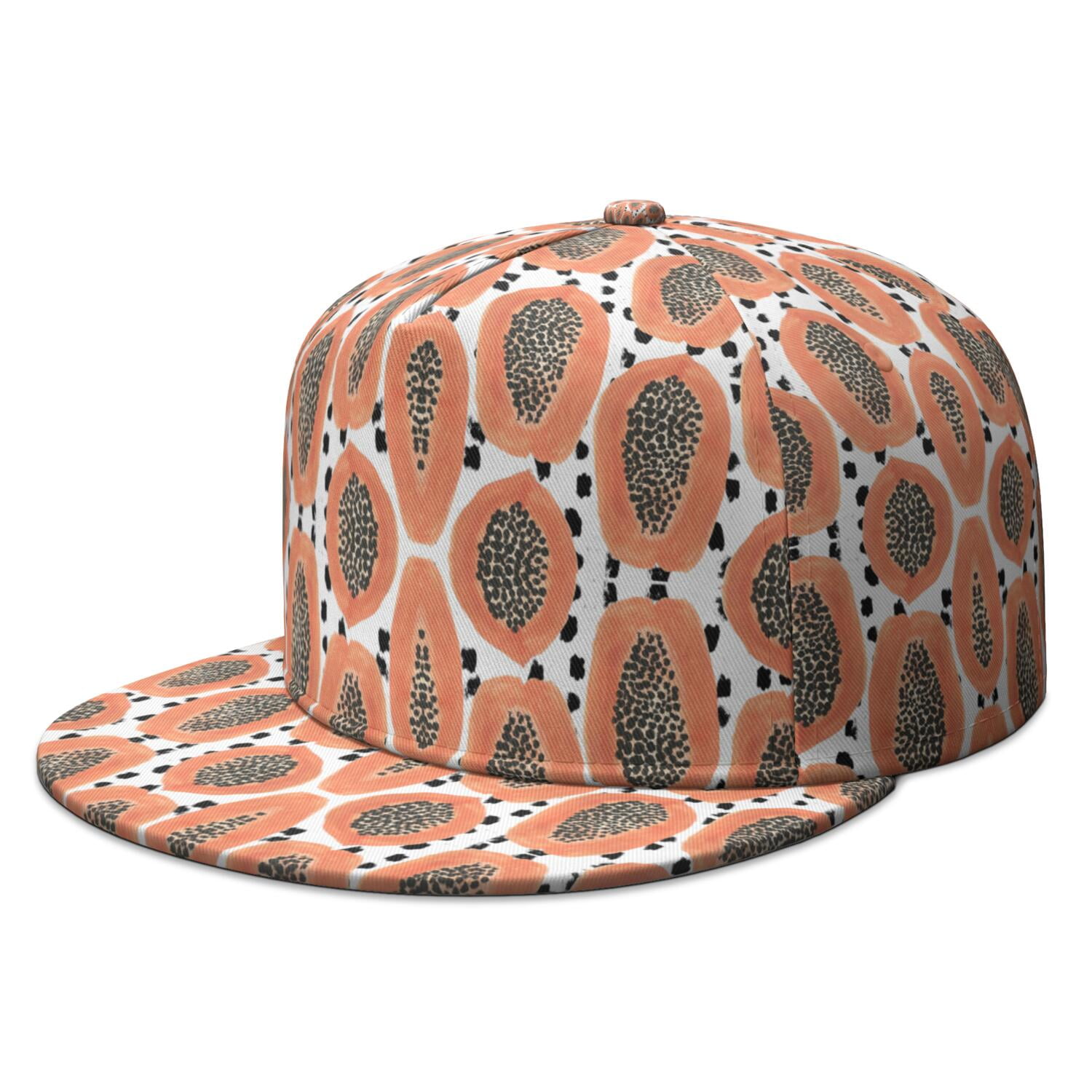 Orange Snapback Hat - Fresh Summer Oranges Print Adjustable Cap, Cute ...