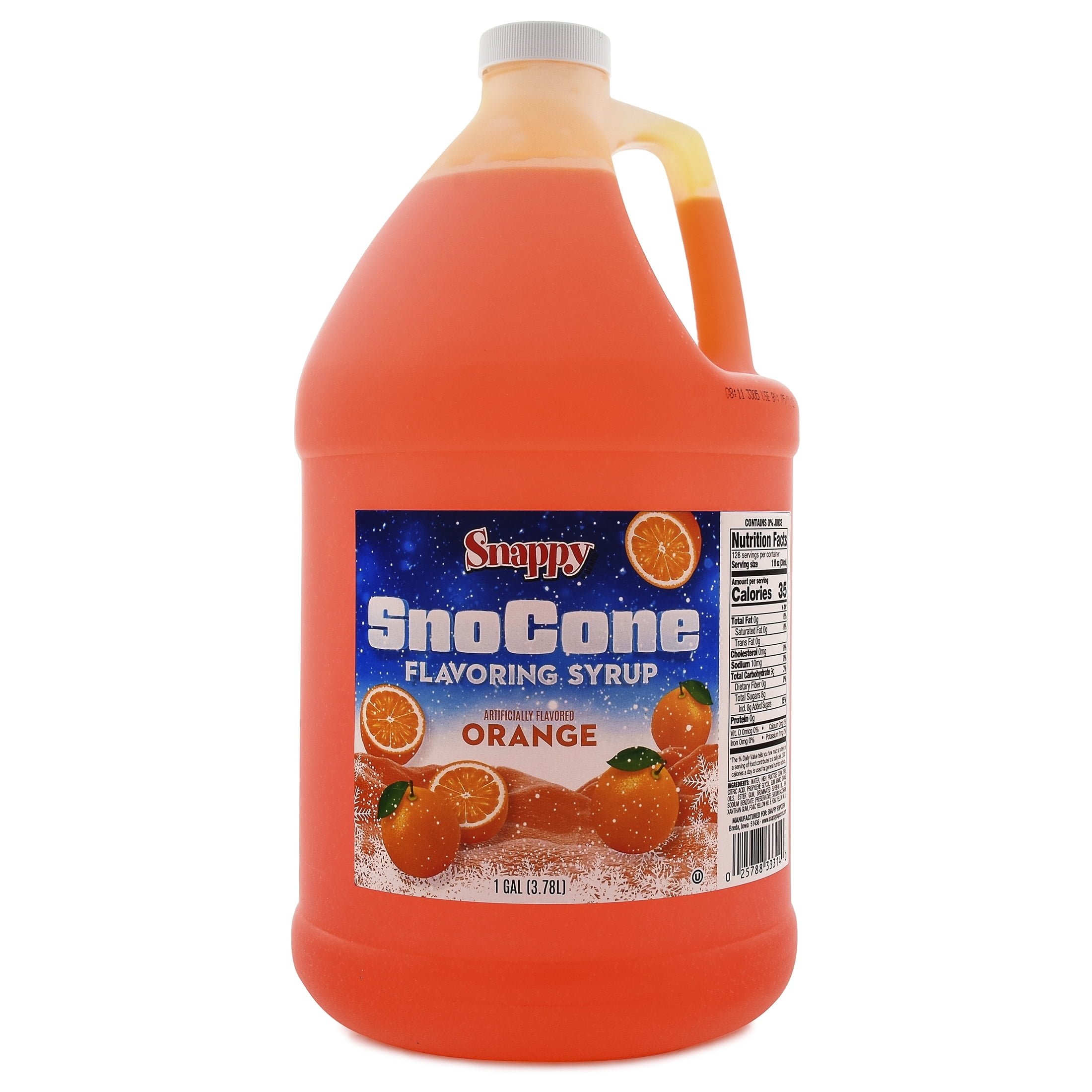 Orange Snappy Snow Cone Syrup (1 Gallon) - Walmart Business Supplies