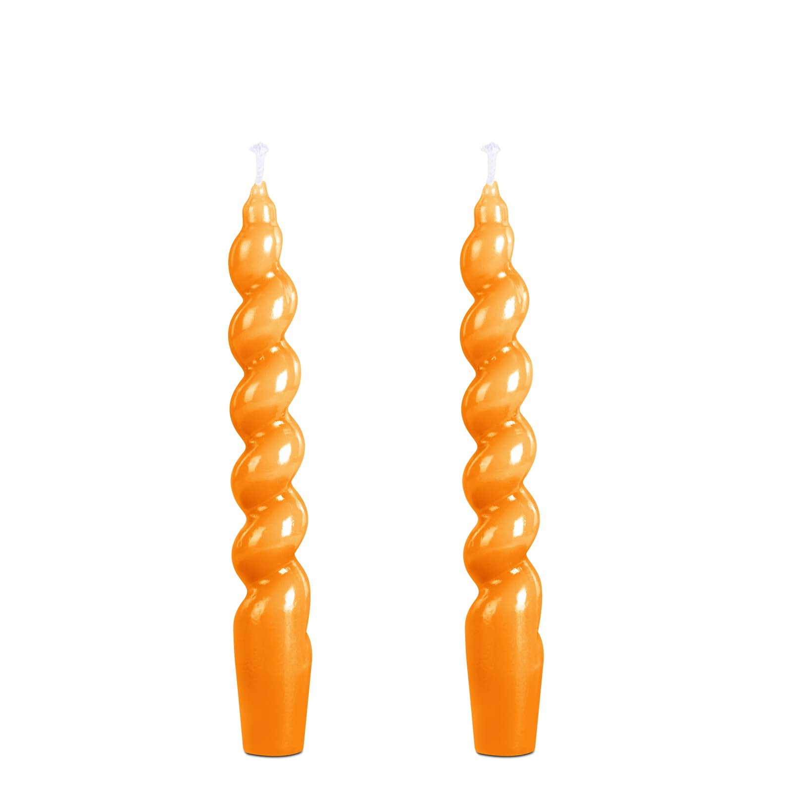 Orange Spiral Taper Candle H7.5inch -Set of 2 Tapered Candles, Dripless ...