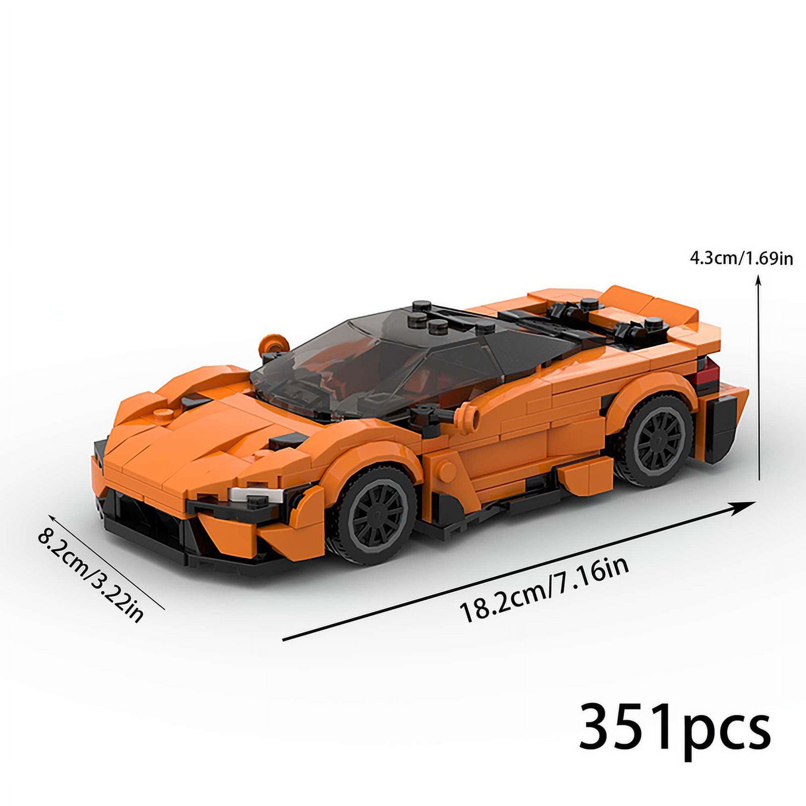 Orange Sports Car MOC Building Blocks,Speed Champions Cars Toy Building ...