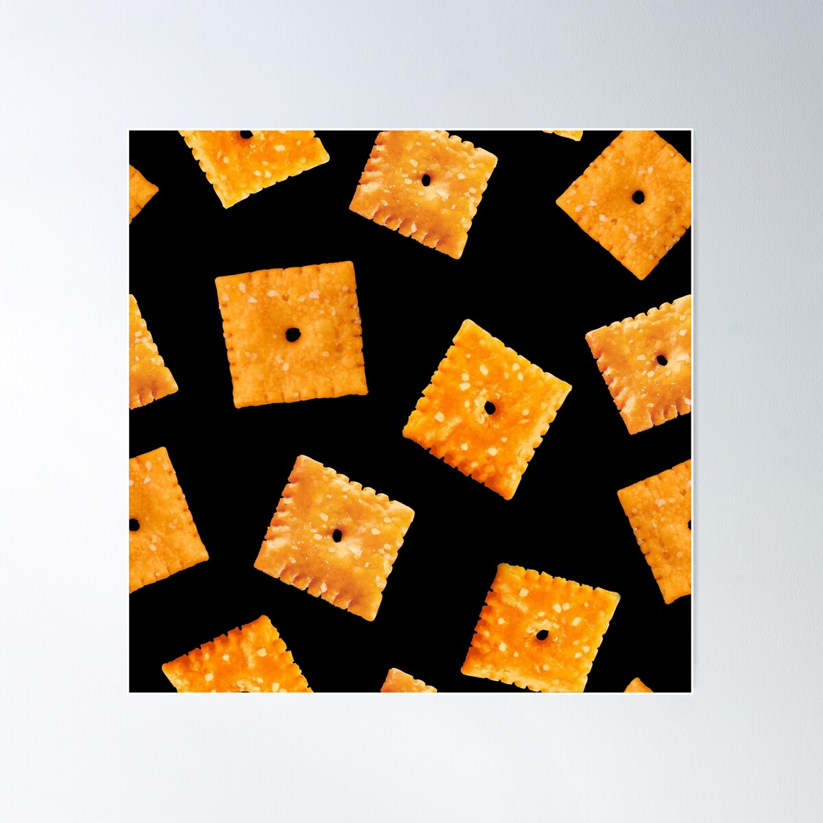 Orange Square Snacks - Black Poster Wall Art, Modern Wall Decor For ...