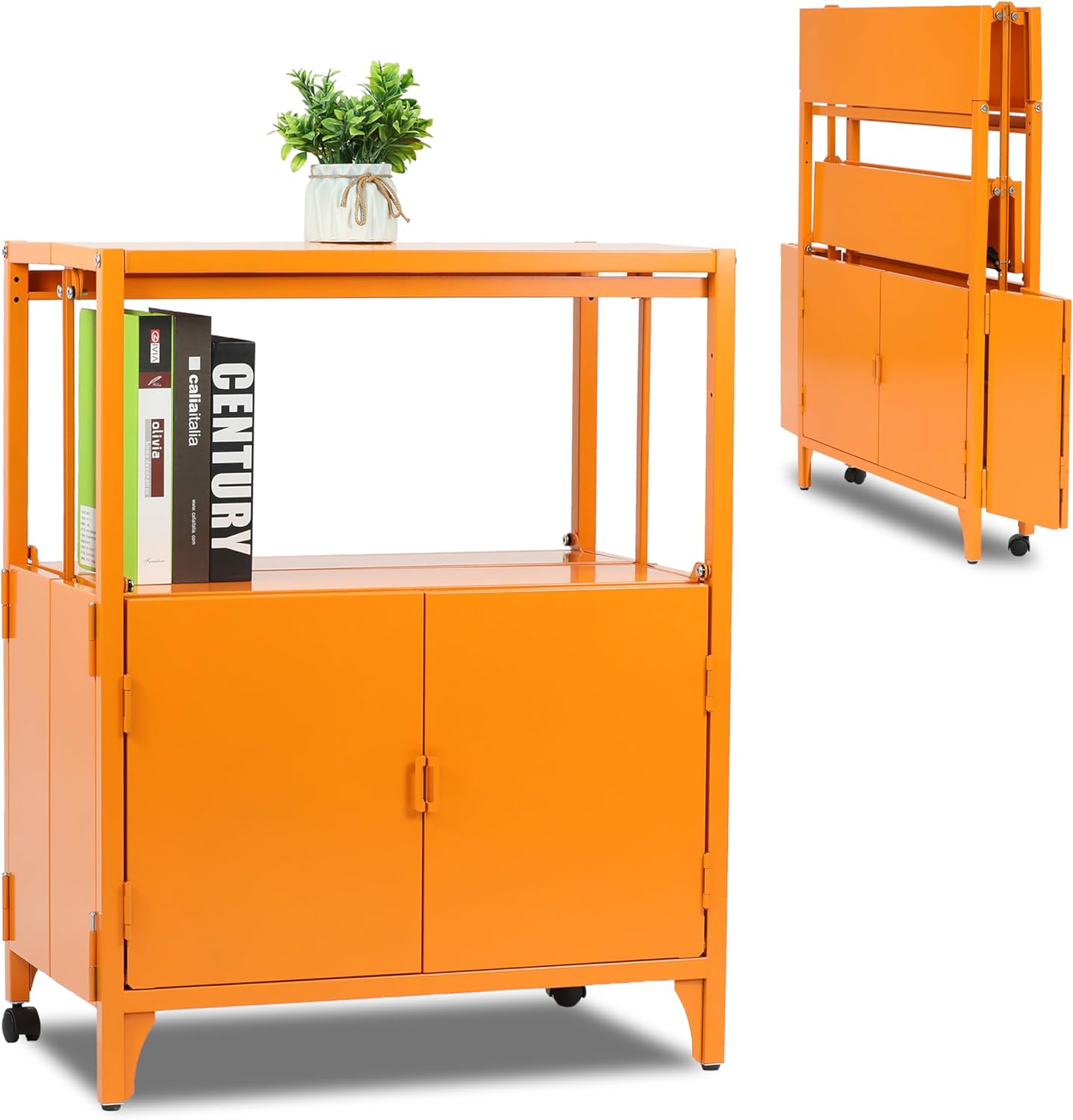 Orange Storage Cabinet, Metal Folding Cabinet, Morden Foldable ...