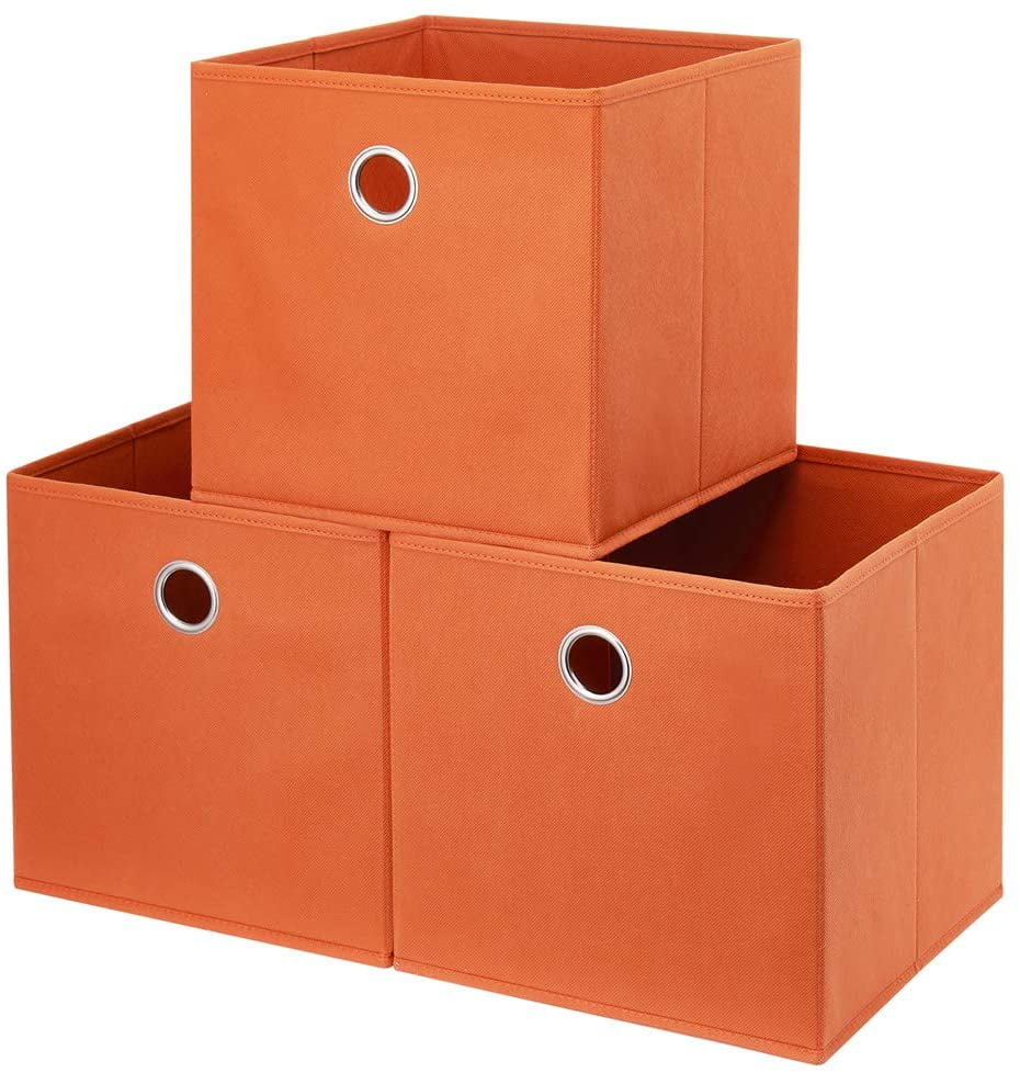 Orange Storage Cubes Bins 11x11x11 Cubicle Cubes Organizer Baskets ...