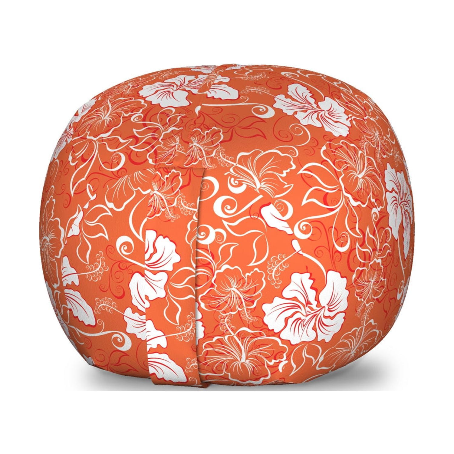 Orange Storage Toy Bag Chair, Hawaiian Pattern with Tropical Climate ...