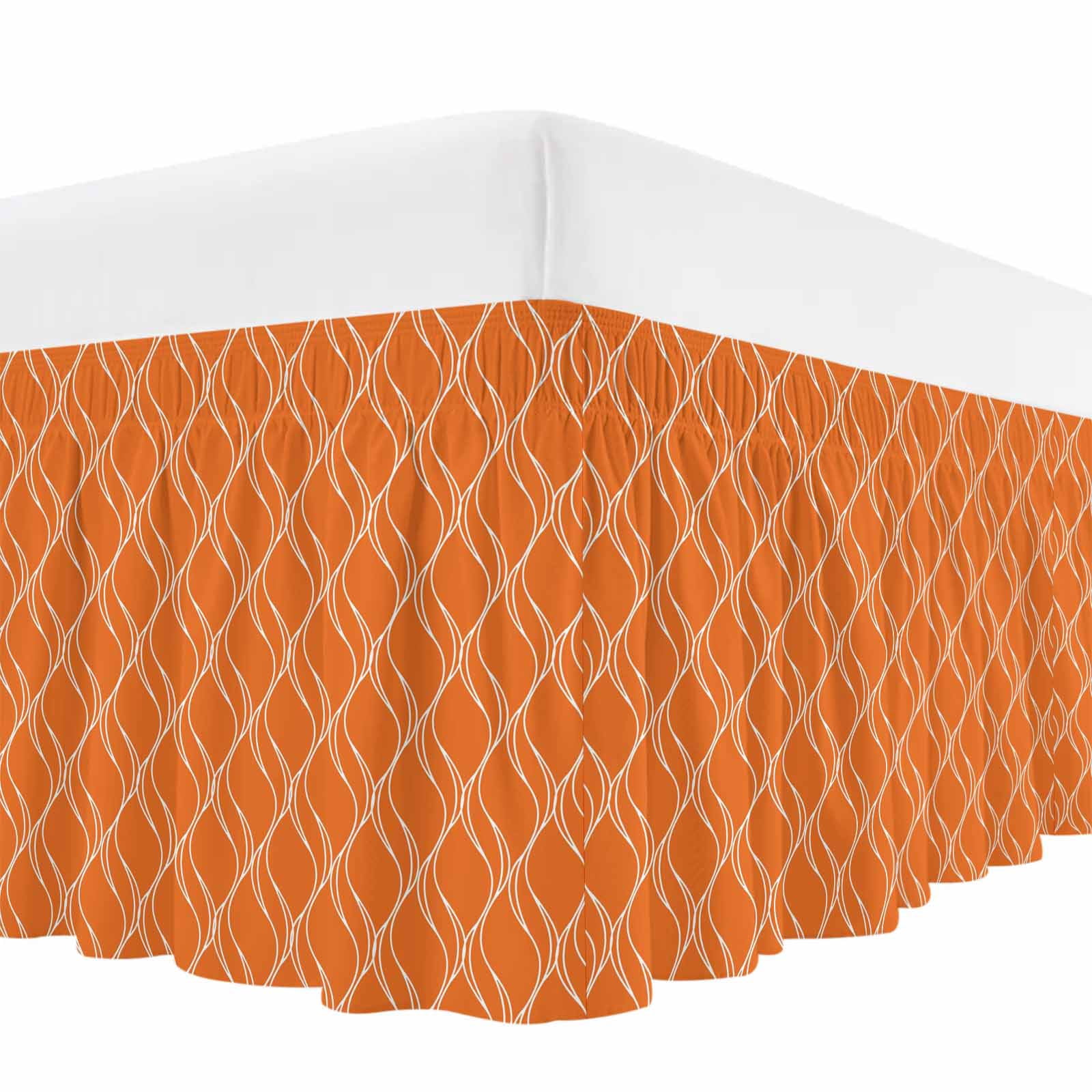 Orange Stripes Bed Skirt Cal King Size,Simple Geometric Modern ...