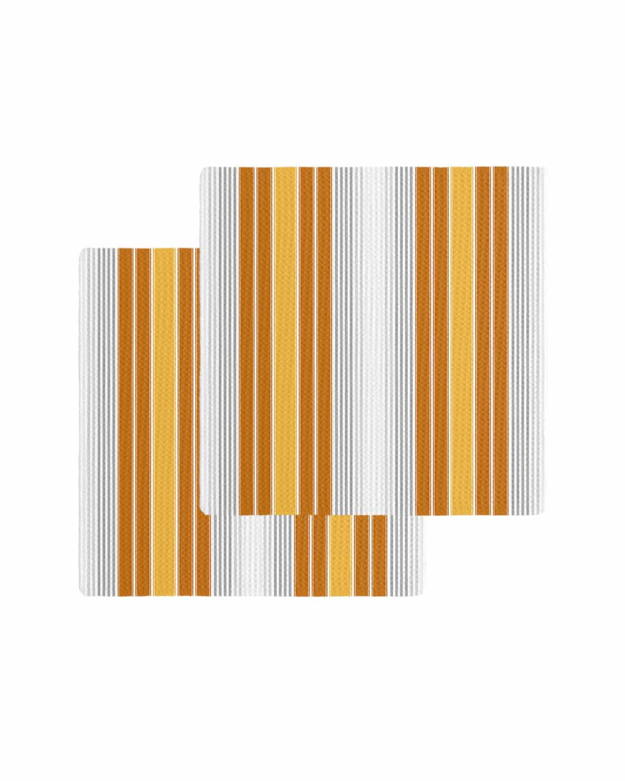 Orange Stripes Kitchen Dish Towels for Drying Dishes Set of 2, Modern Farmhouse Simple Vertical ...