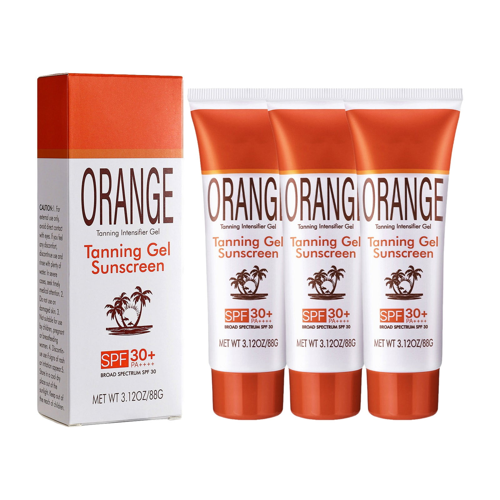 Orange Sun Tanning Lotion , SPF 30 - Tanning Gel for Sun Exposure with ...