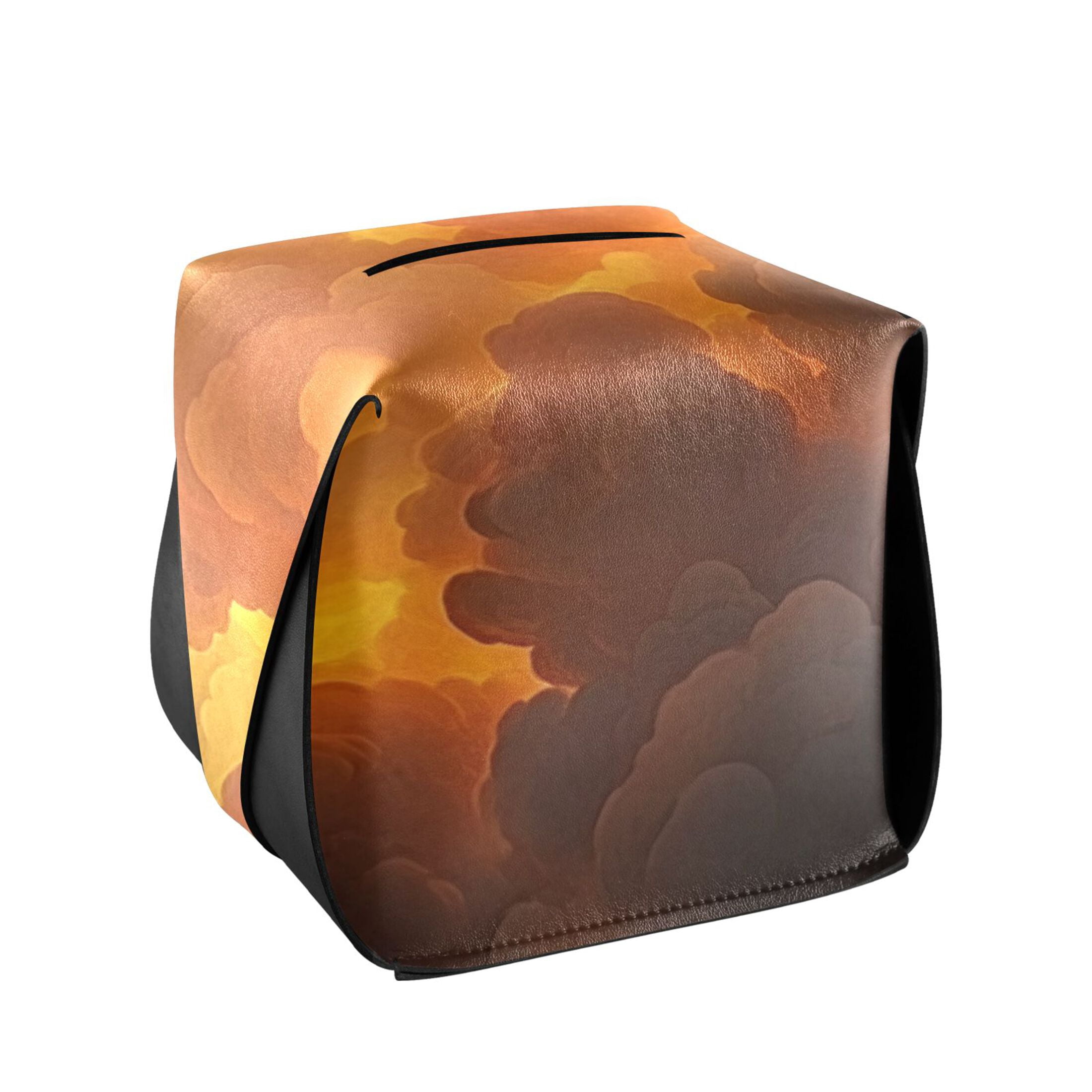 Orange Sunset Cloud Art Tissue Box Cover Leather Square Rectangle ...