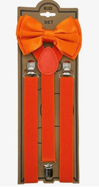 Orange Suspenders and Bow Tie Matching Set Baby Toddler Kids Wedding ...
