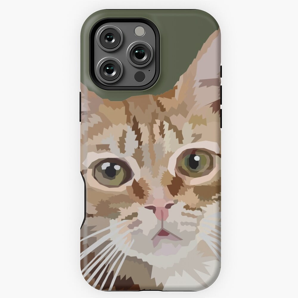 Orange Tabby Minimal Cute Cat Portrait Art Phone Case for iPhone 17 ...