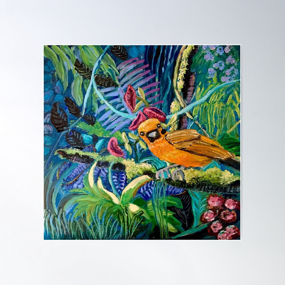 Orange Tanager In Ecuador Poster Wall Art, Modern Wall Decor For Living ...