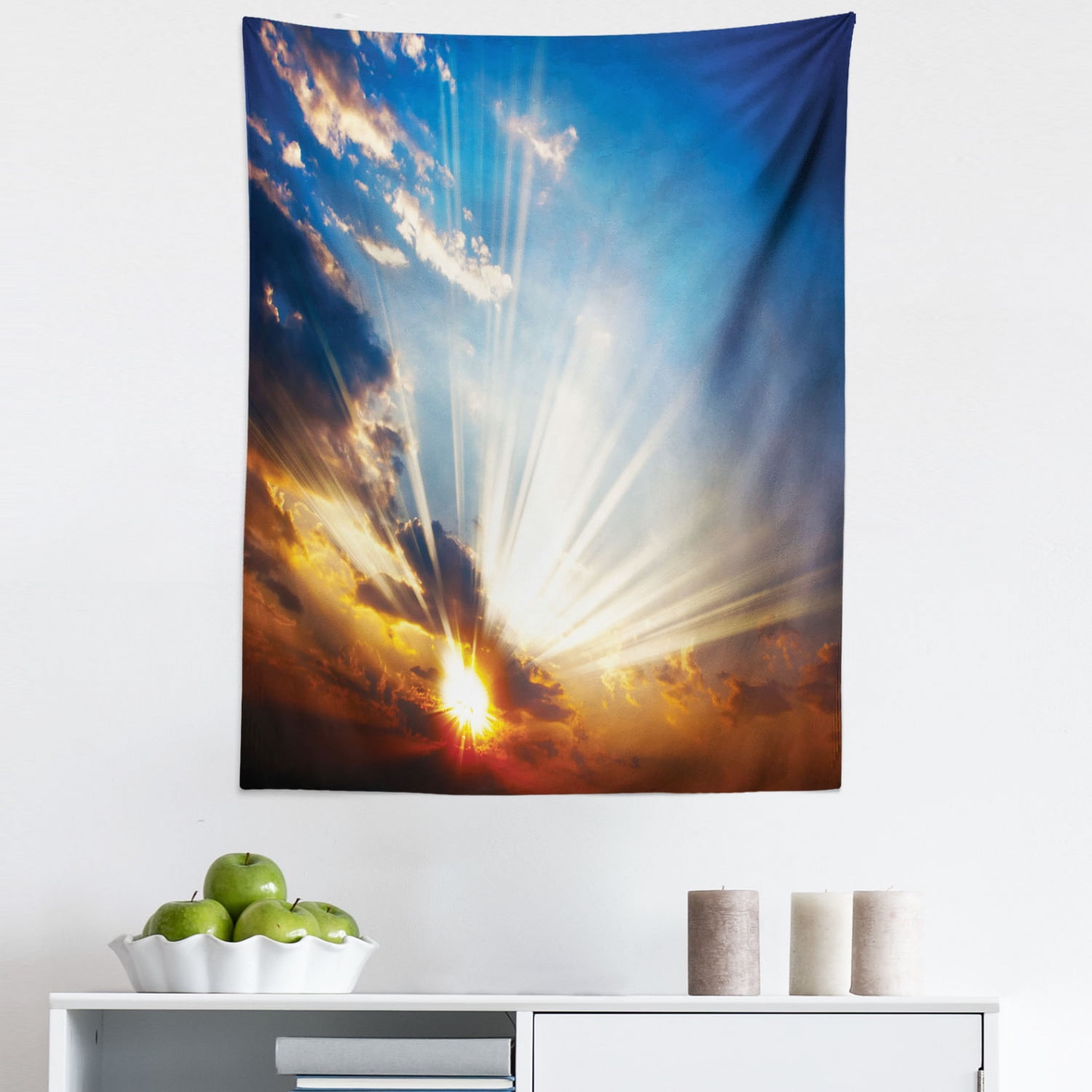 Orange Tapestry, Sky View with Sun Rays from the Bottom Mystic ...
