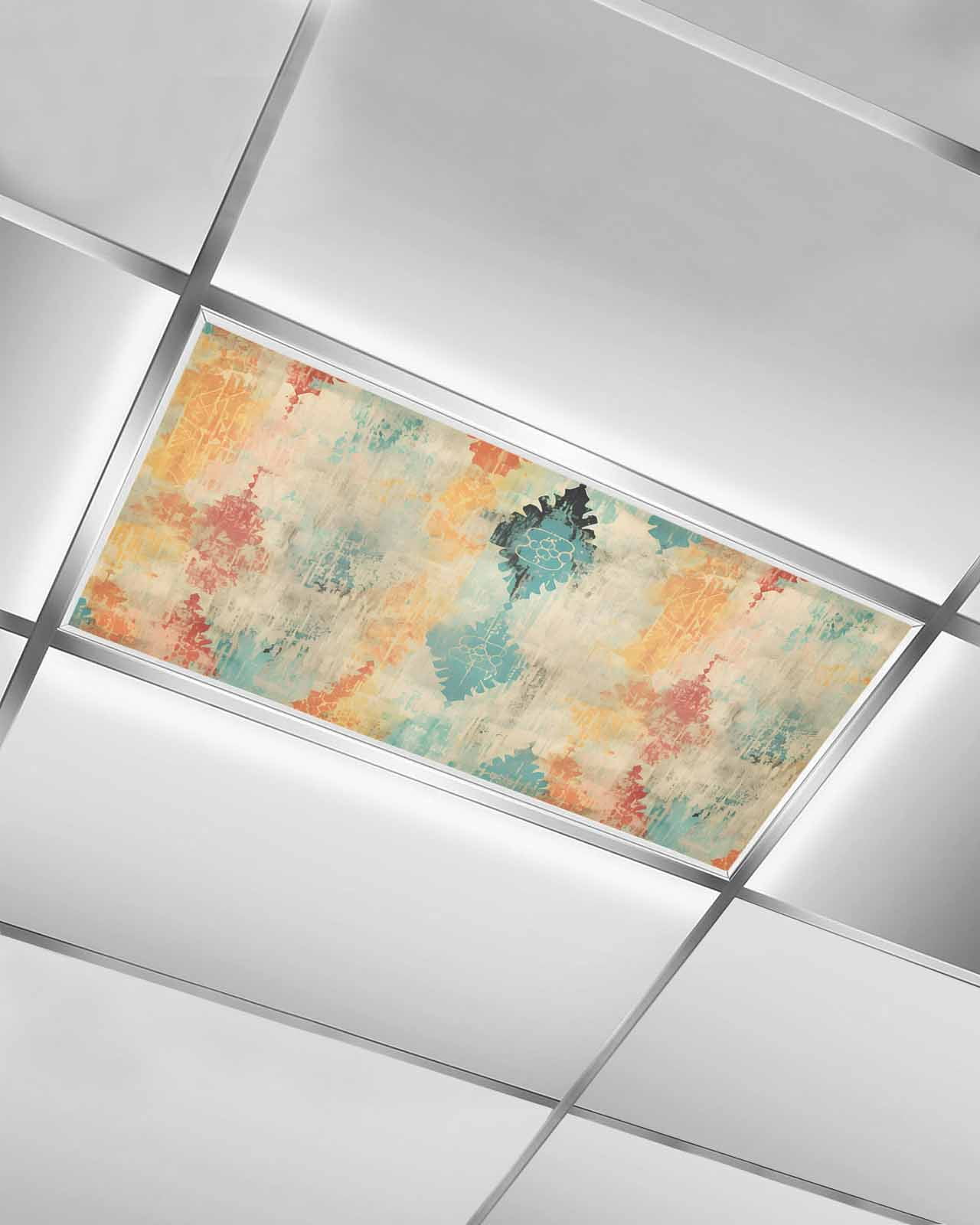 Orange Teal Red Fluorescent Light Covers for Ceiling Lights 4x2 feet,1 ...