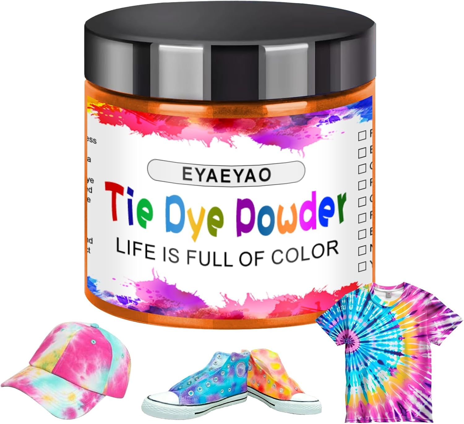 Orange Tie Dye Powder, Fabric Dyes for Clothing, All Purpose Powder Tie ...