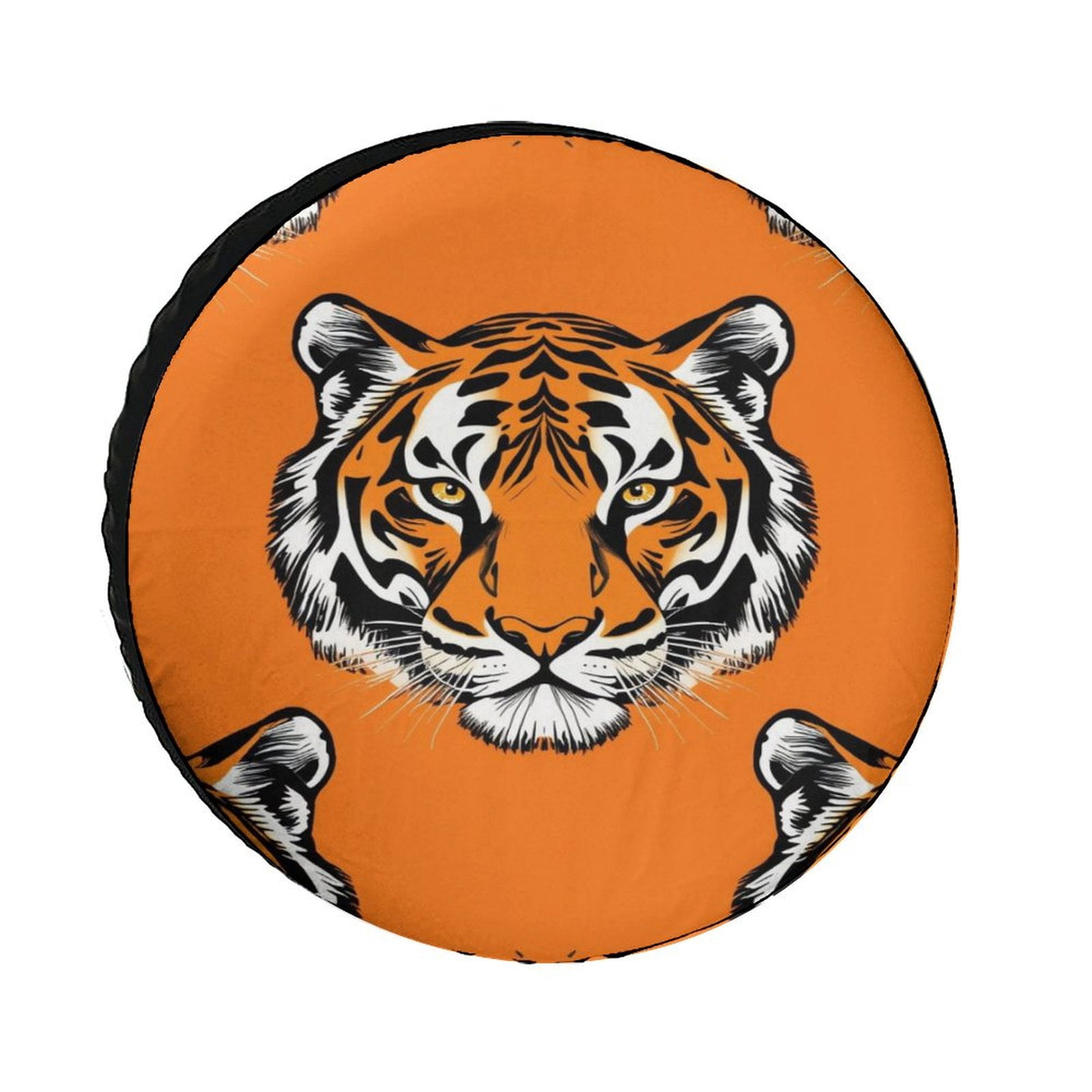 Orange Tiger Heads Repeat Pattern Spare Tire Cover Universal Wheel Tire ...