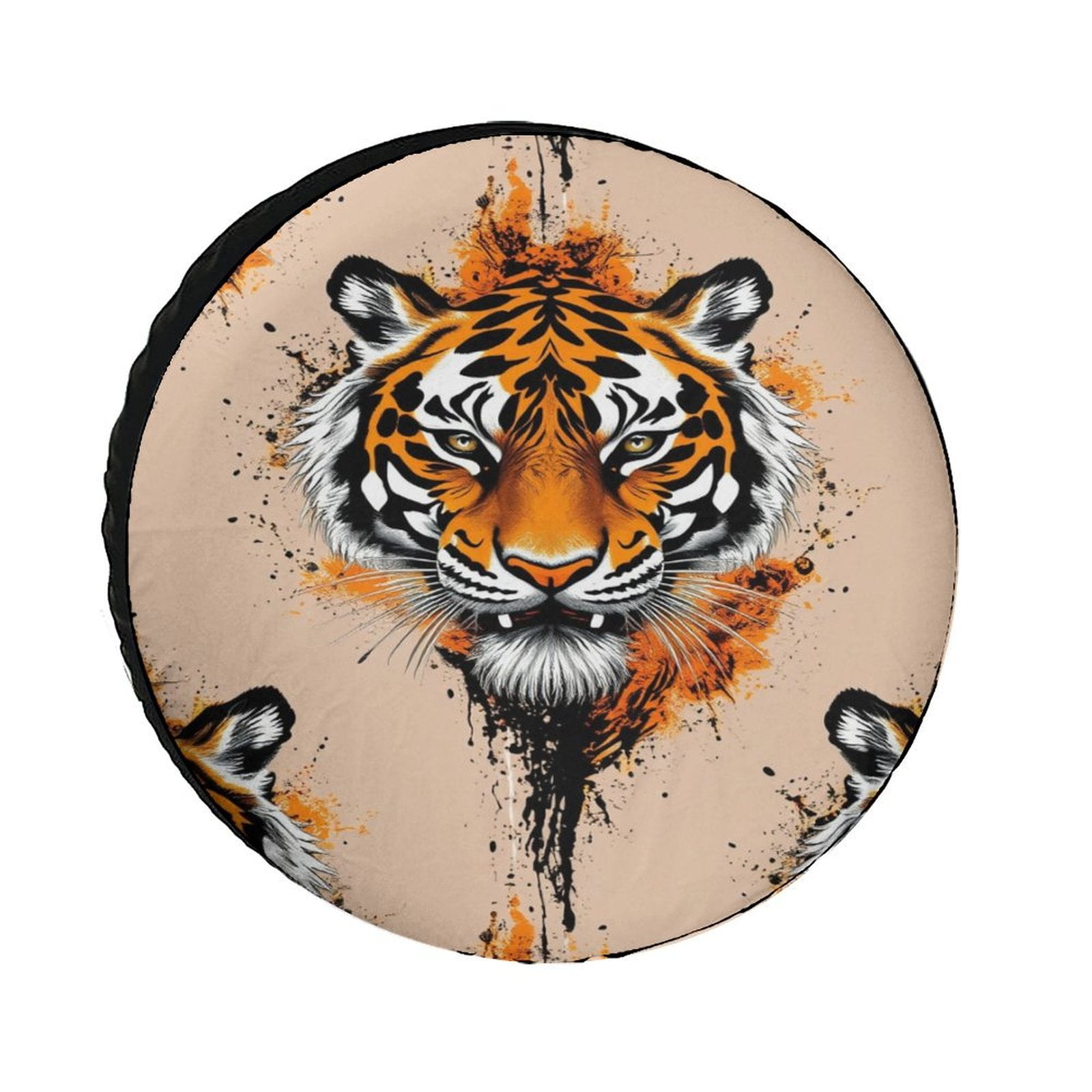 Orange Tiger Splash Pattern Design Spare Tire Cover Weatherproof Wheel ...