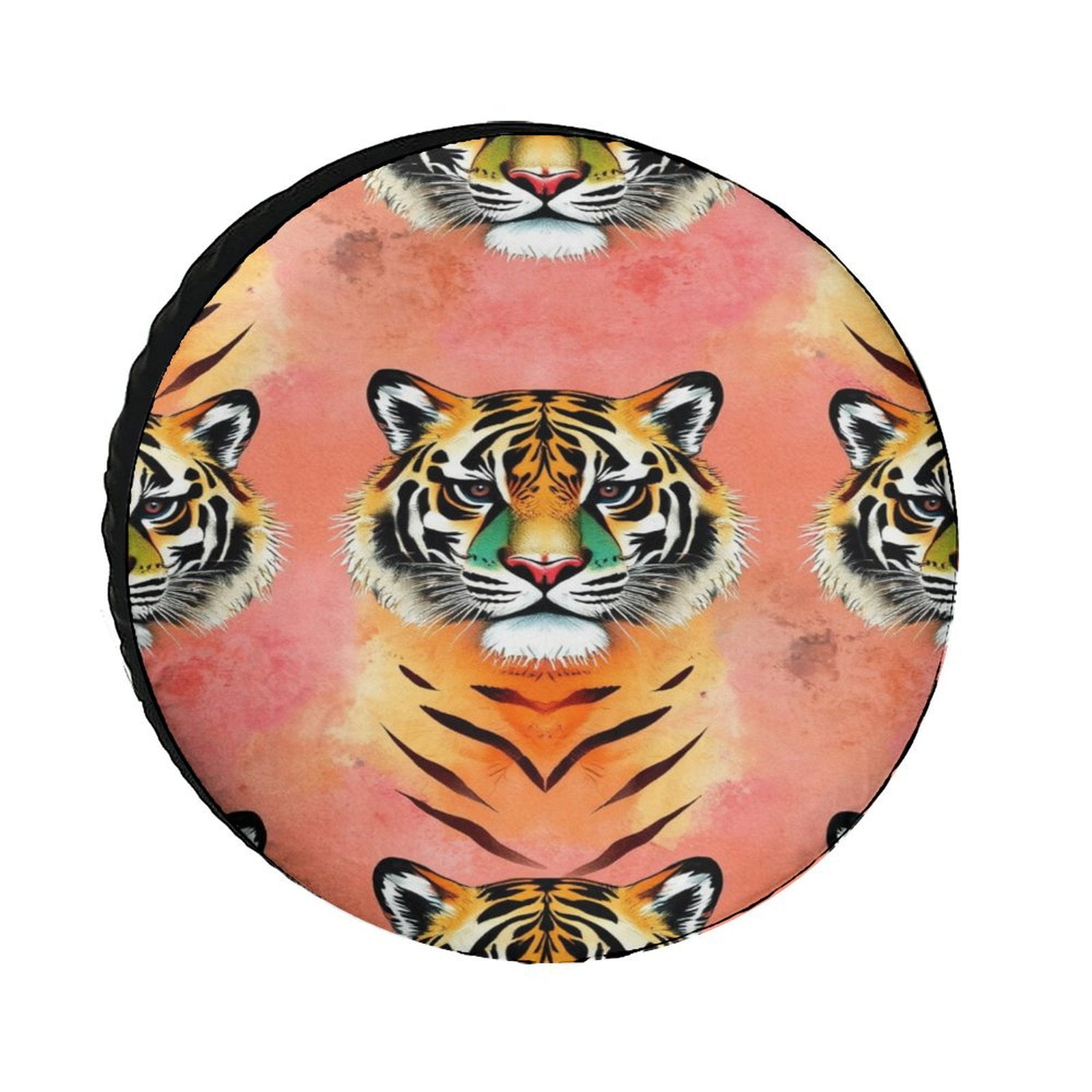 Orange Tigers Watercolor Pattern Spare Tire Cover Weatherproof Wheel ...