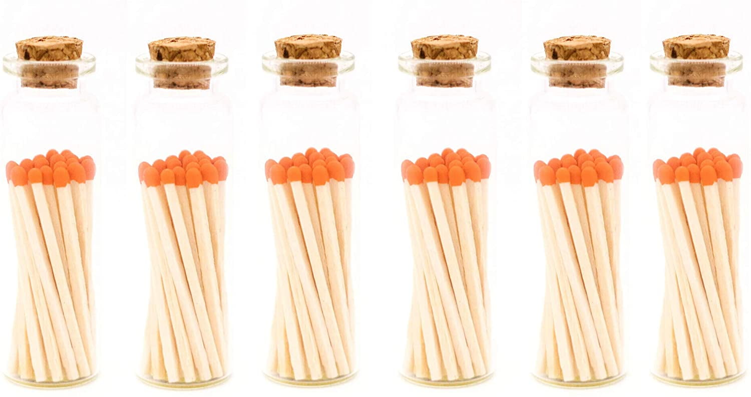 Orange Tip Decorative Matches, 120 Small Premium Wooden Matches ...