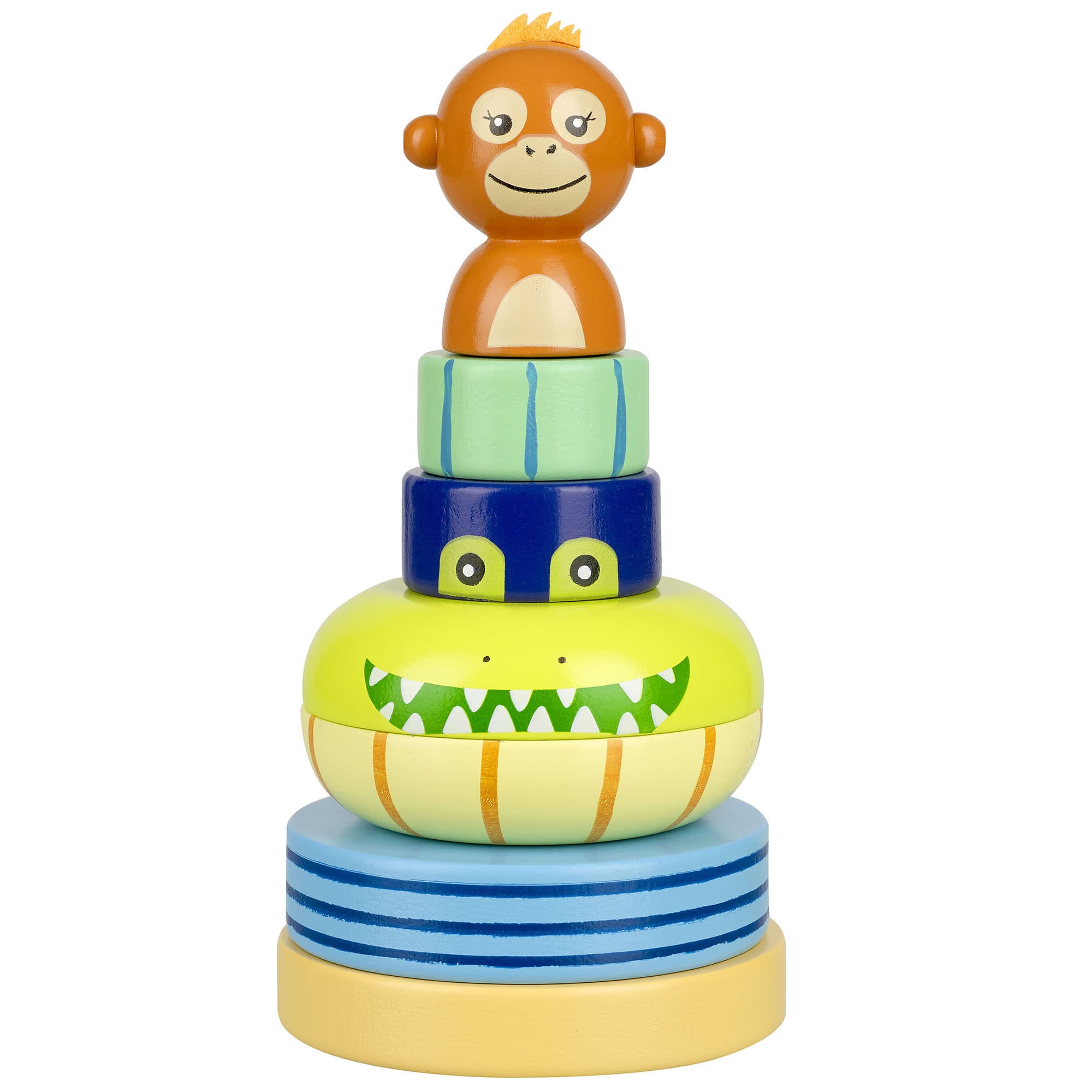 Orange Tree Toys: Stacking Ring: Jungle Animals - Wooden Colorful ...