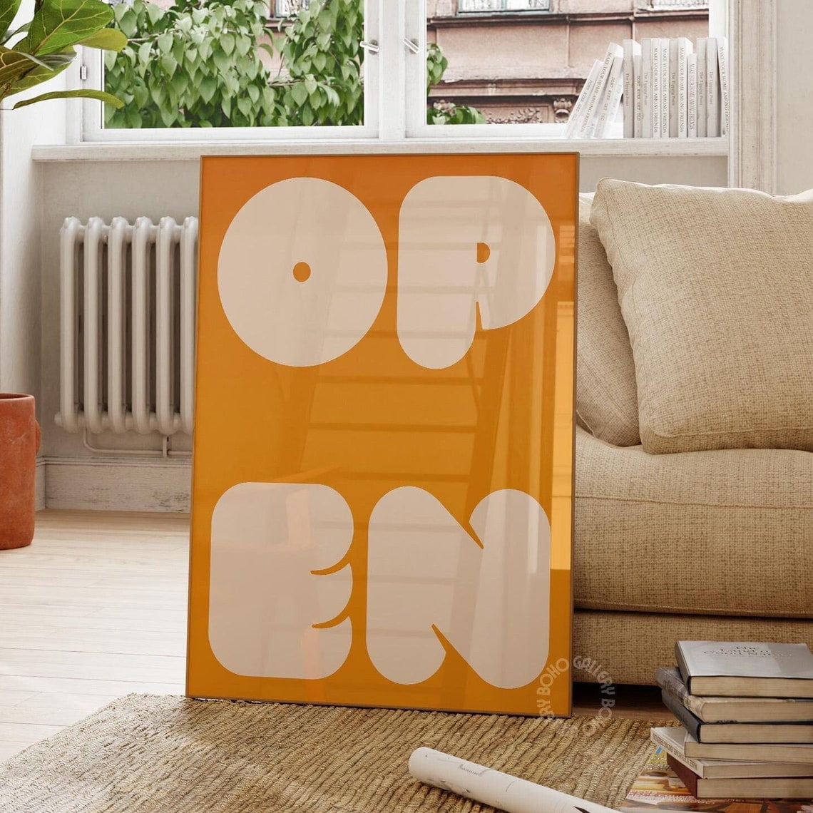 Orange Typography Print, Abstract Poster, Vintage Orange, Gradient Mid ...