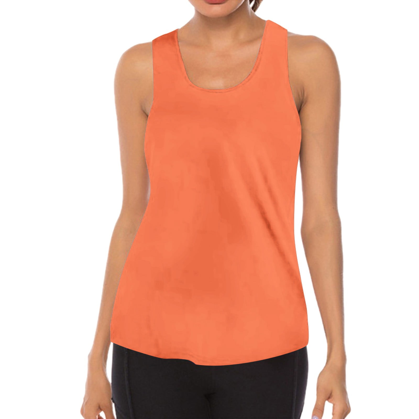 Orange Undershirts for Women, Polyester Tank Top for Women, Sleeveless ...