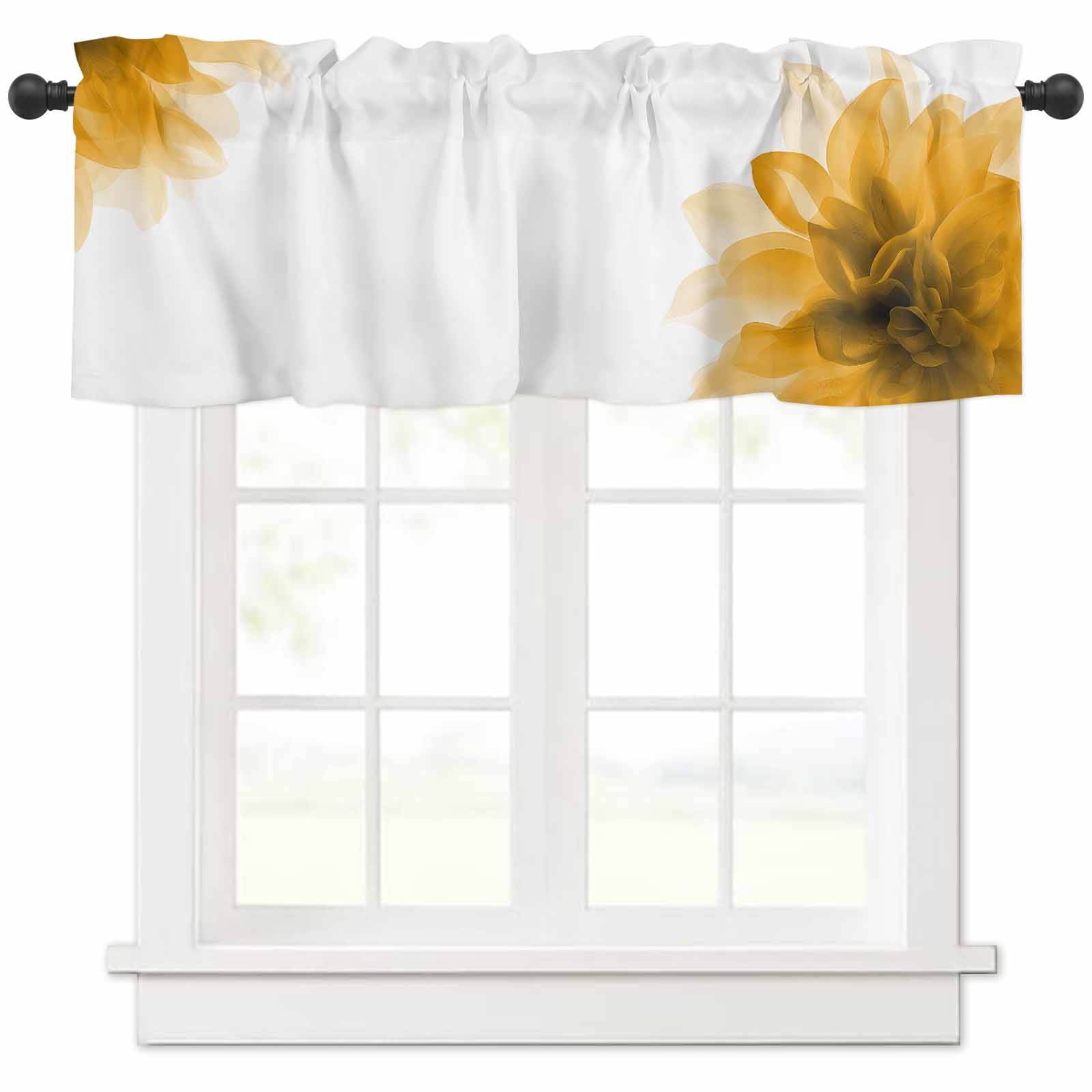Orange Valances for Windows Farmhouse Kitchen Curtains Valances Rod ...