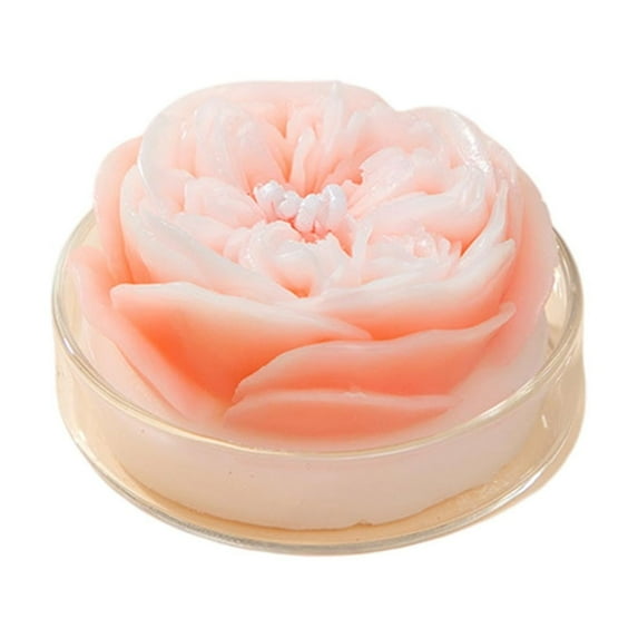 Orange Warm Glow Scented Candle With Elegant Floral Shape For ...