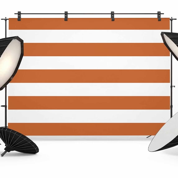 Orange White Backdrop for Photography, Stripe Photo Backdrop Portrait ...